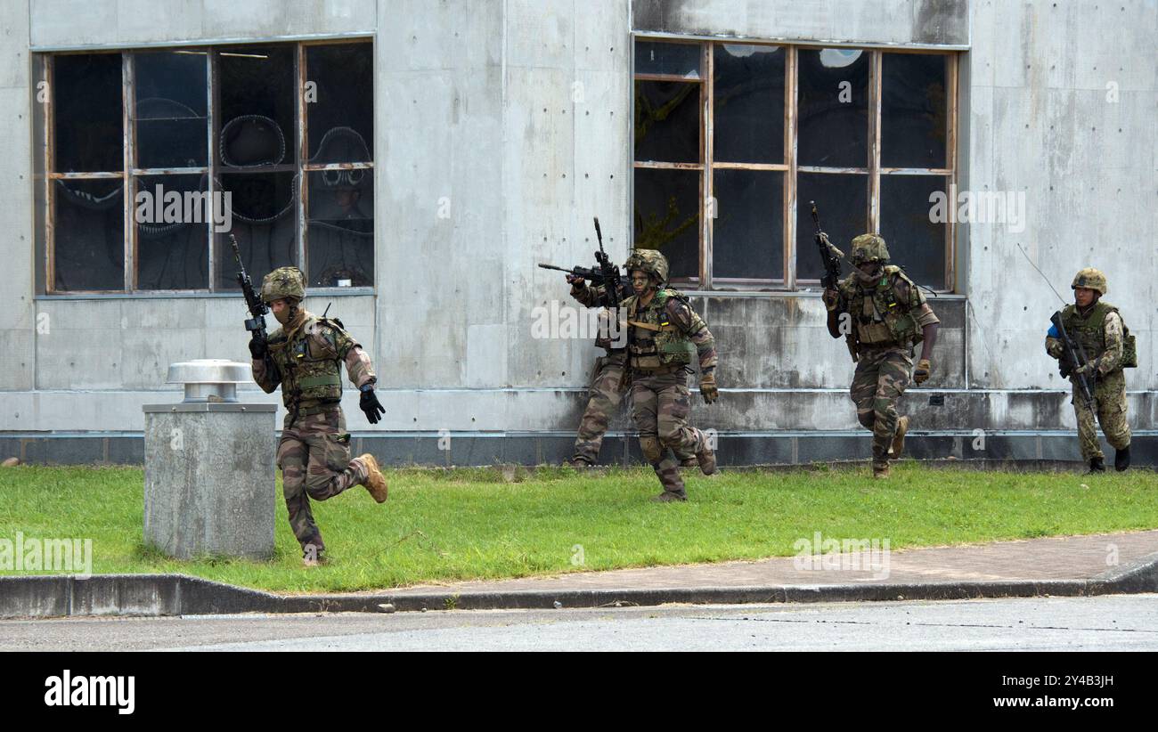 Shikama, Japan. 17th Sep, 2024. Member of French Army's the 6th Light ...