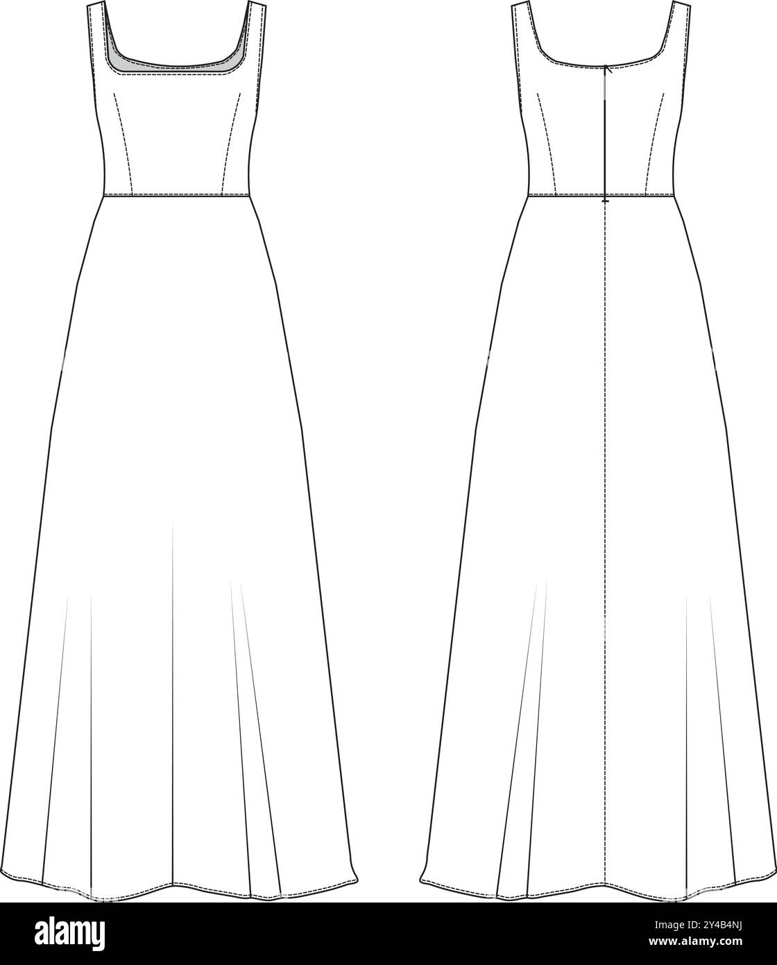 Sleeveless maxi dress illustration hi-res stock photography and images ...