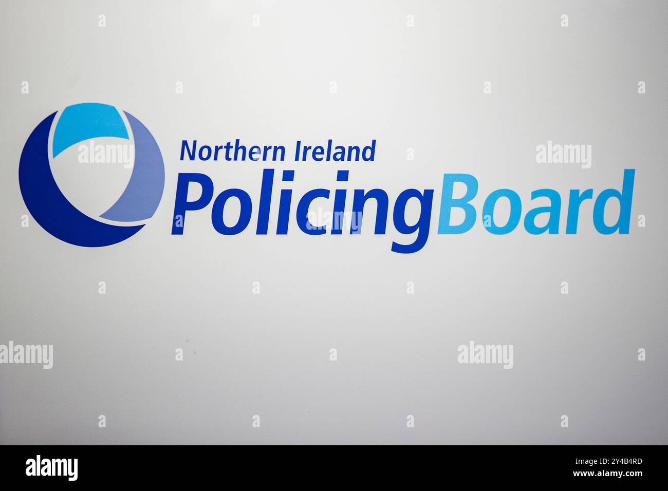 Northern Ireland Policing Board logo on display at the offices of the ...