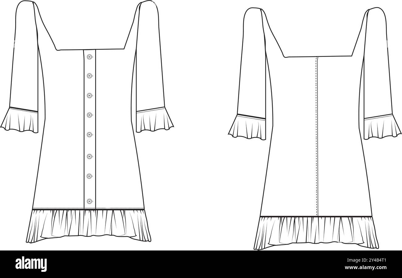 Woman frilly dress Stock Vector Images - Alamy