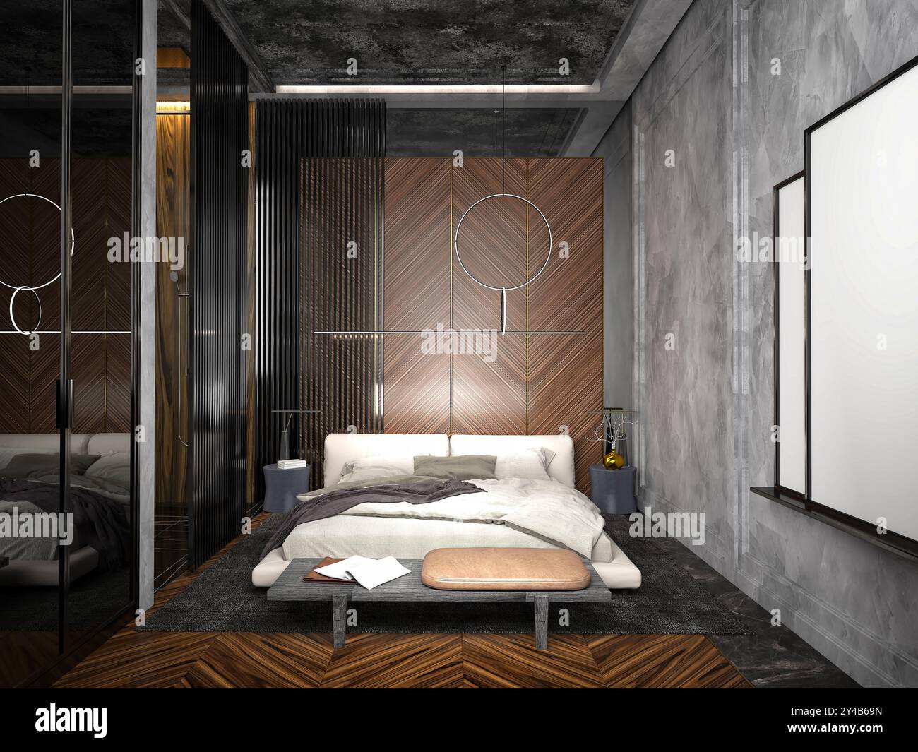 3d render luxury hotel room Stock Photo - Alamy