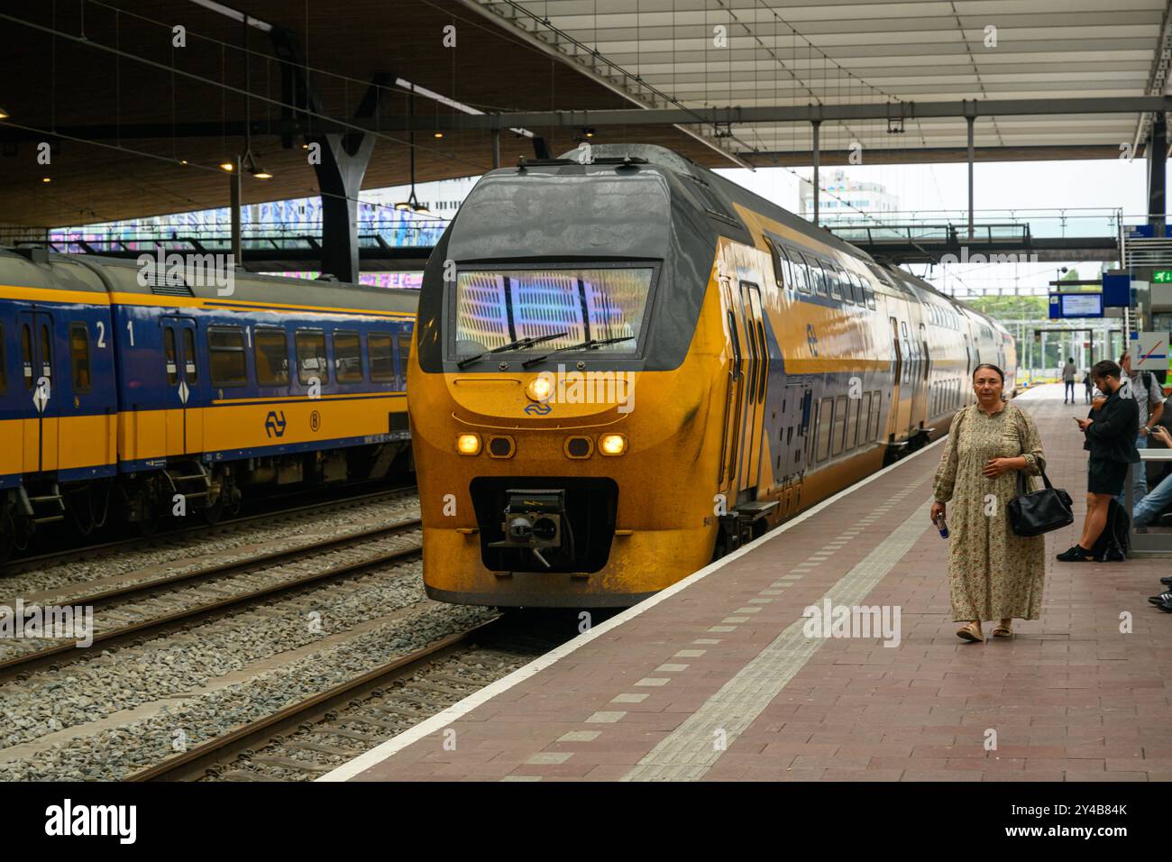 An arriving NS inter city train at at Rotterdam Centraal Station, The ...