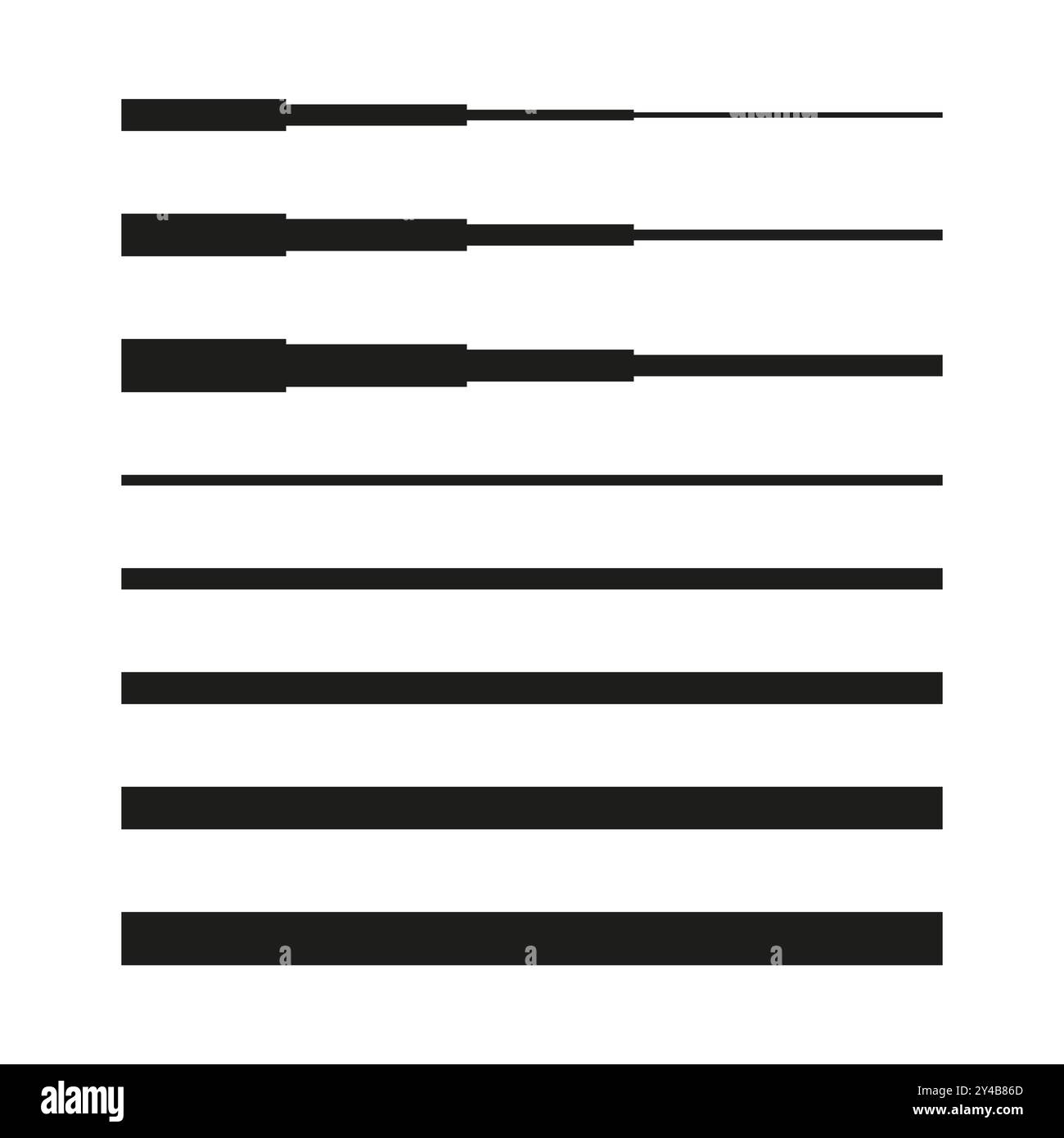 Horizontal bar icon set. Minimal divider lines. Graphic line separators ...