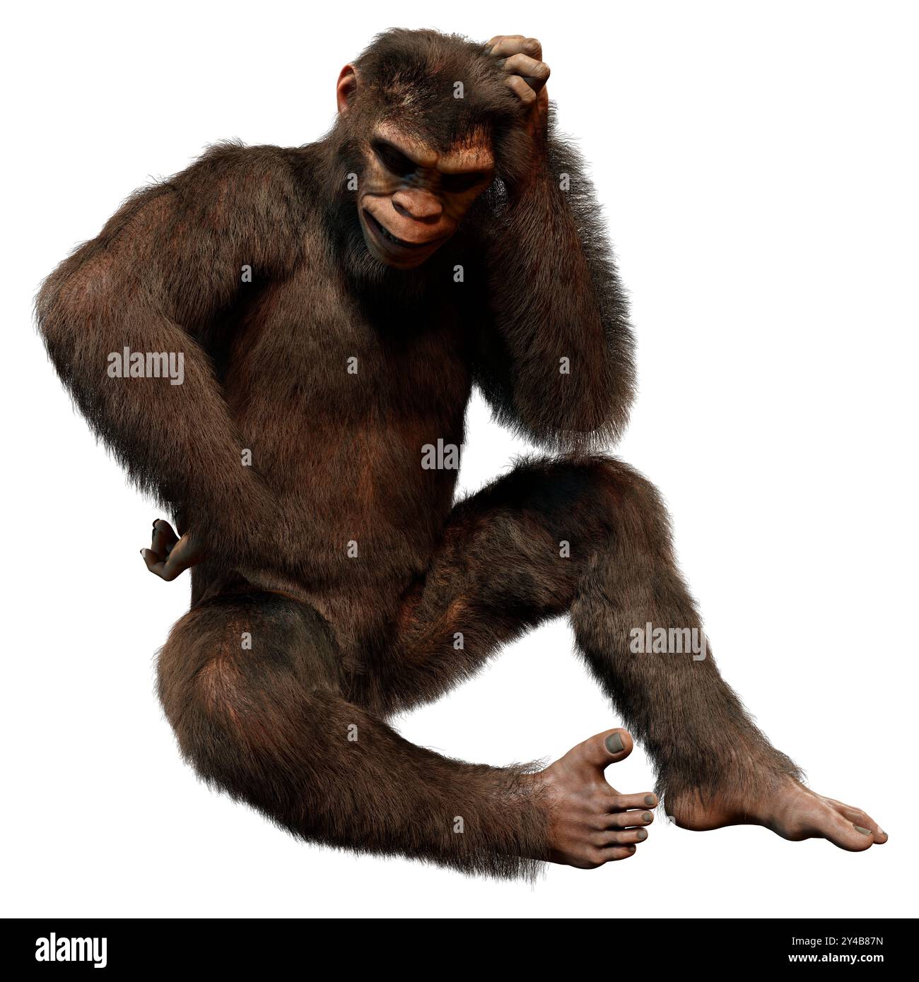 3D rendering of a big chimpanzee ape isolated on white background Stock ...
