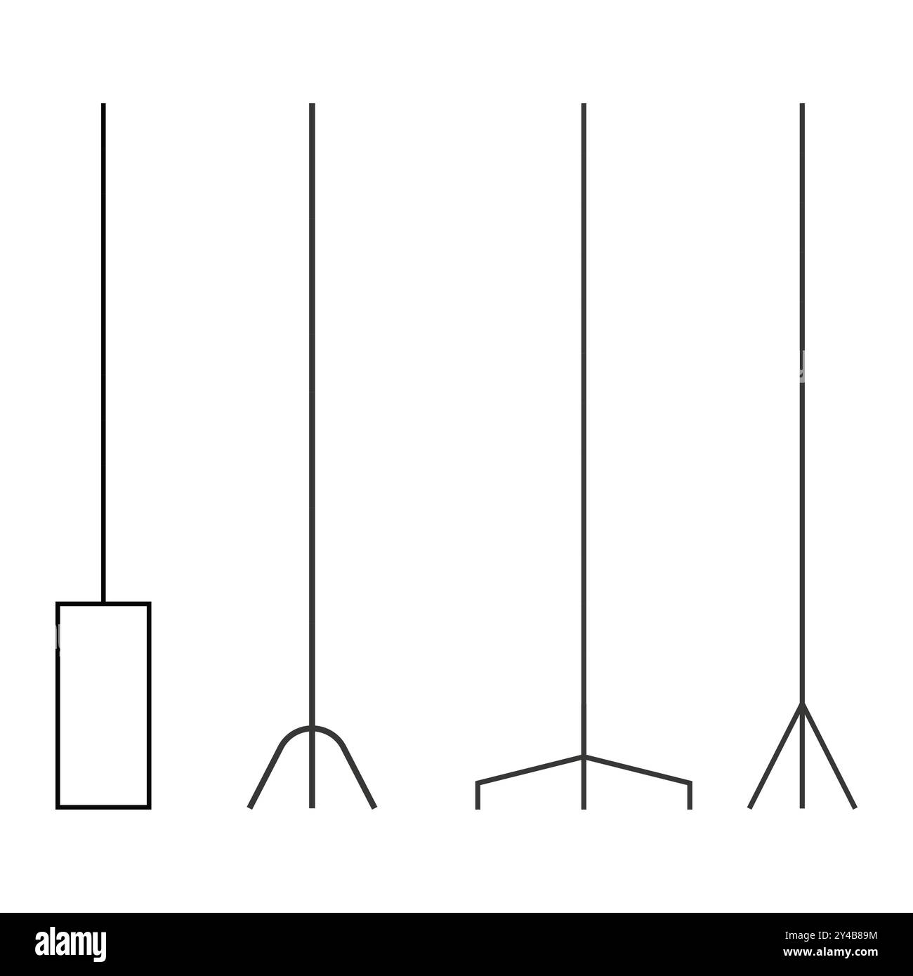 Minimalist stand shapes. Simple line forms. Furniture vector icons ...