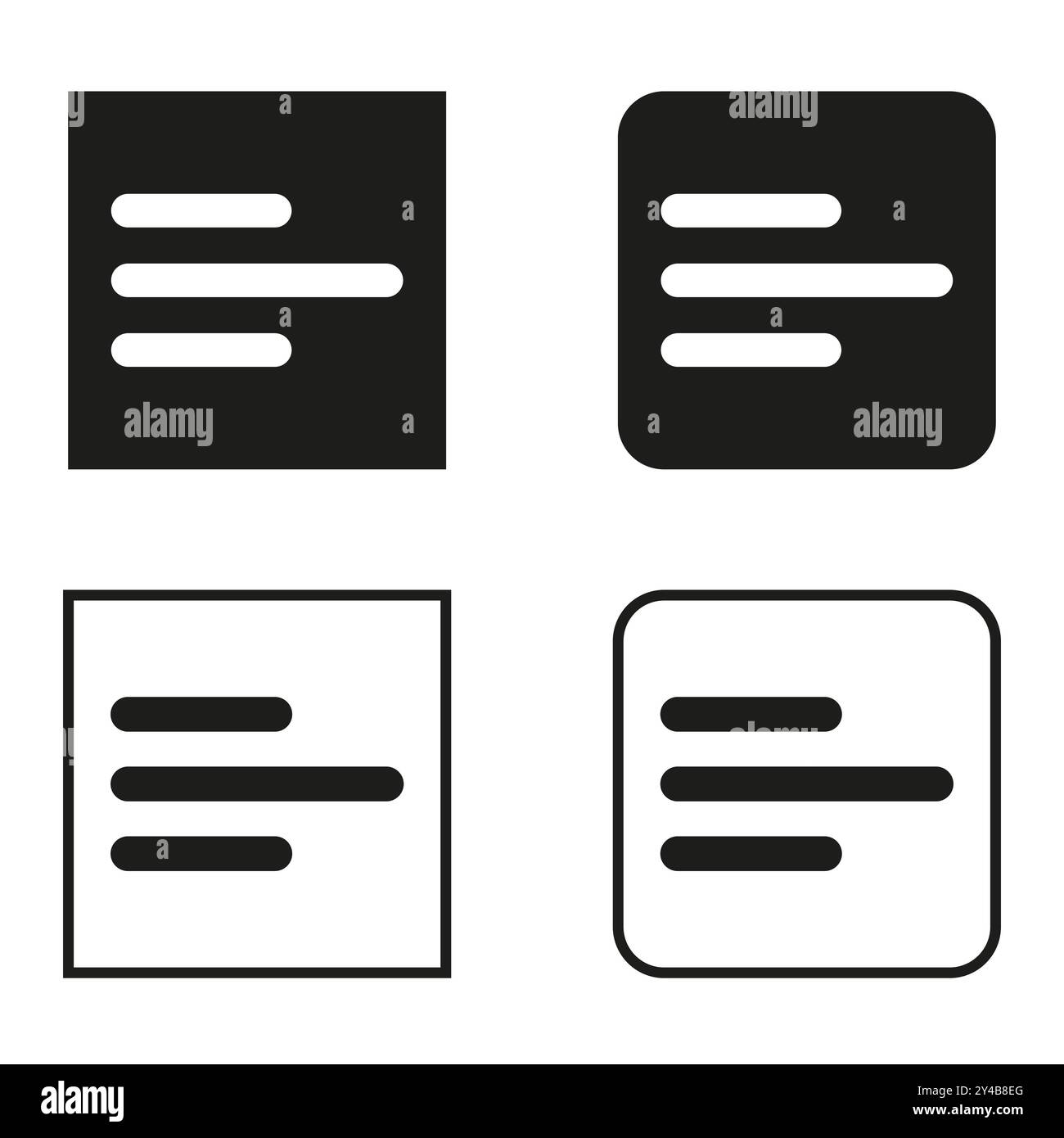 Text Alignment Icons Paragraph Layout Design Interface Symbol Set