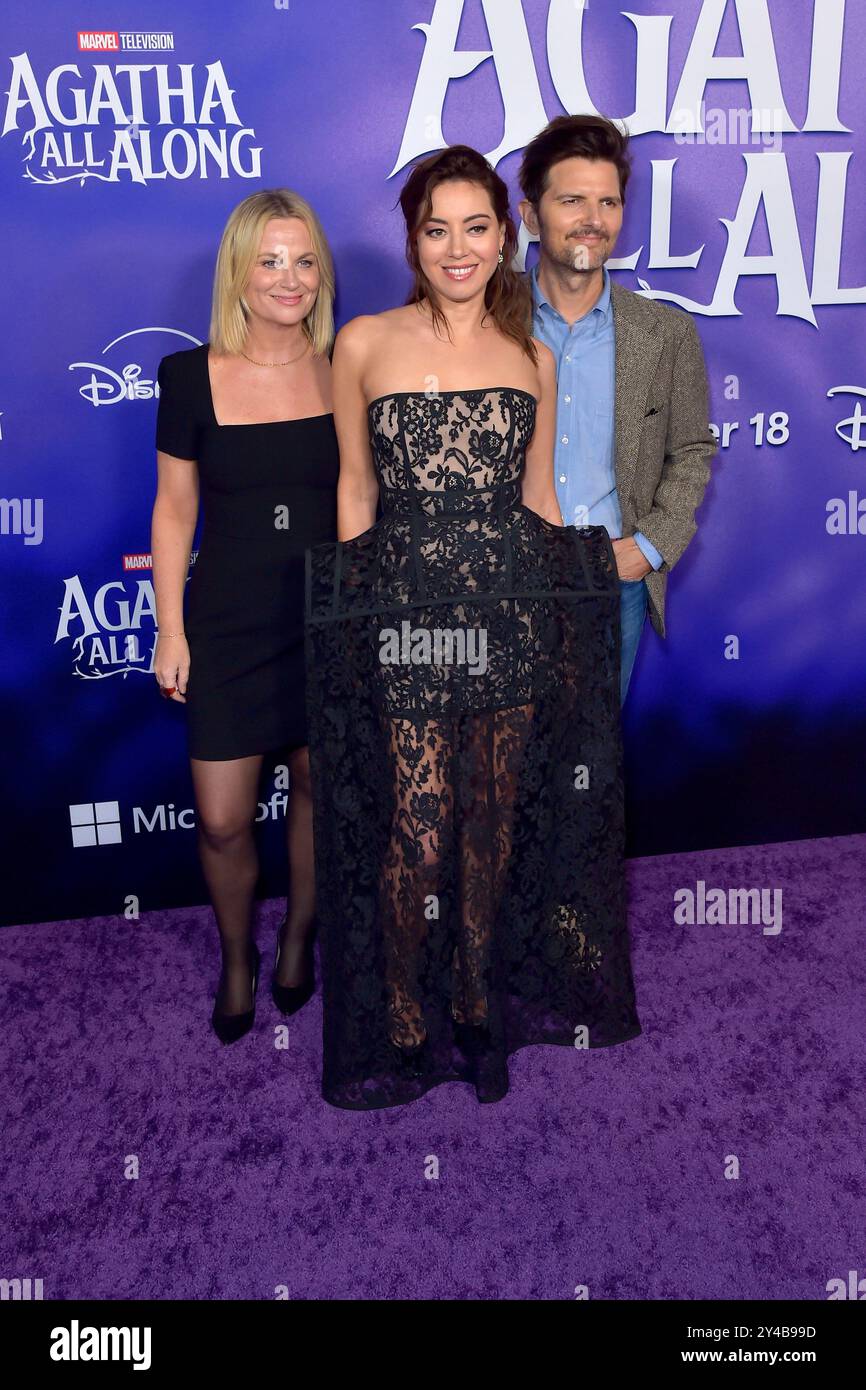 Amy Poehler, Aubrey Plaza und Adam Scott beim Launch Event der Disney+ ...