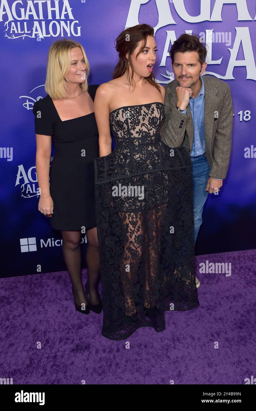 Amy Poehler, Aubrey Plaza und Adam Scott beim Launch Event der Disney+ ...