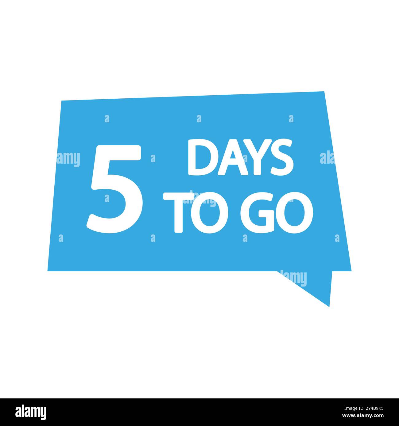 Countdown timer icon. Number five focus. Bold 5 days to go text. Light ...