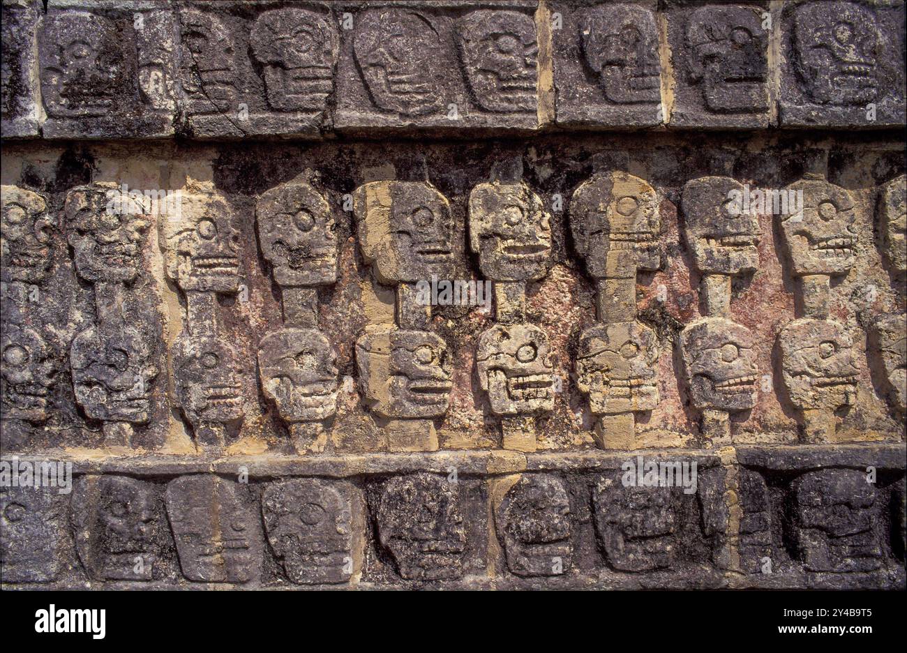 Mexico, Yucatan - Mayan Skull Rack, Chichen Itza Stock Photo - Alamy