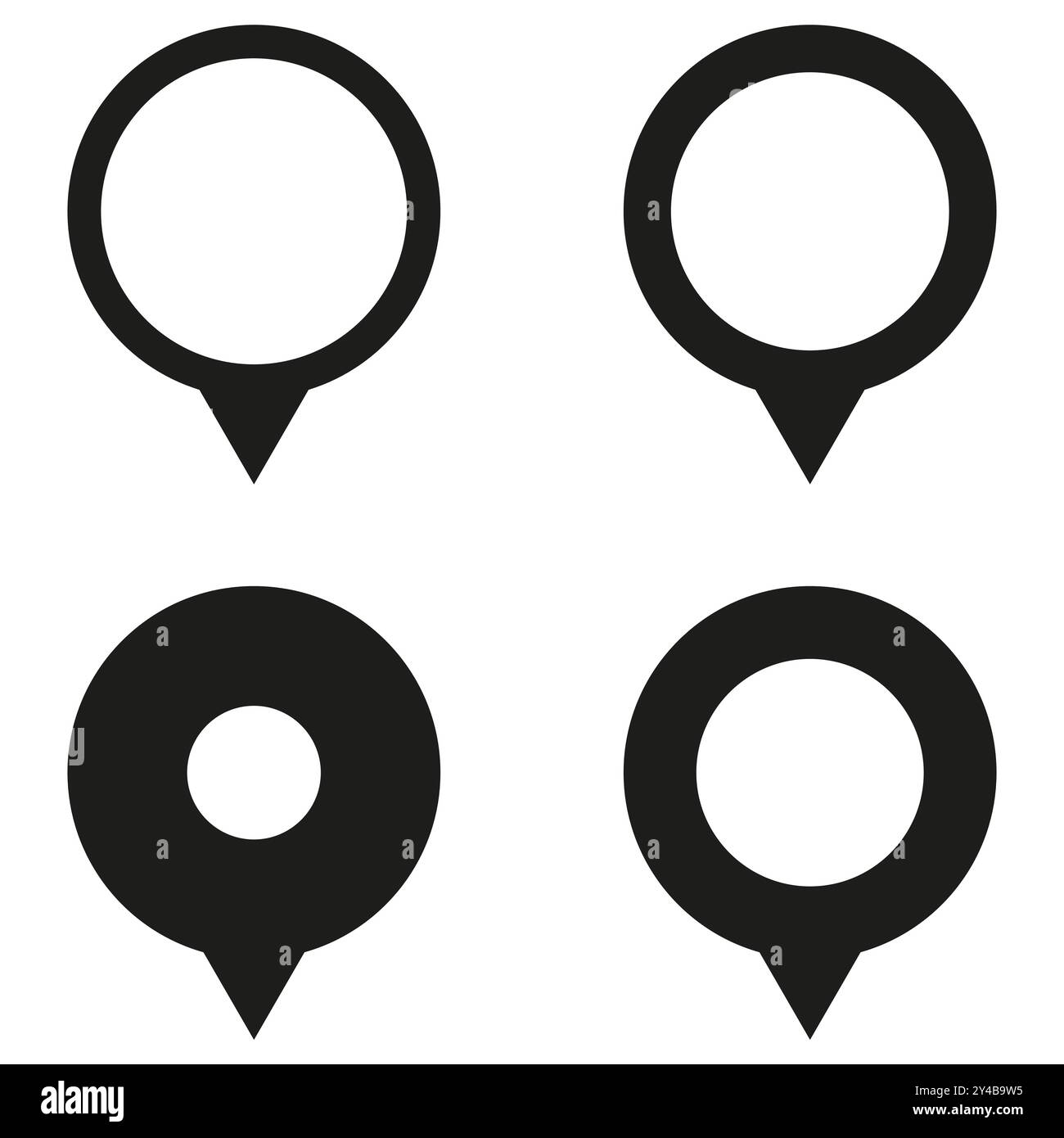 Map Marker Icons Location Pin Symbols Geolocation Vector Elements Navigation Pointer Shapes