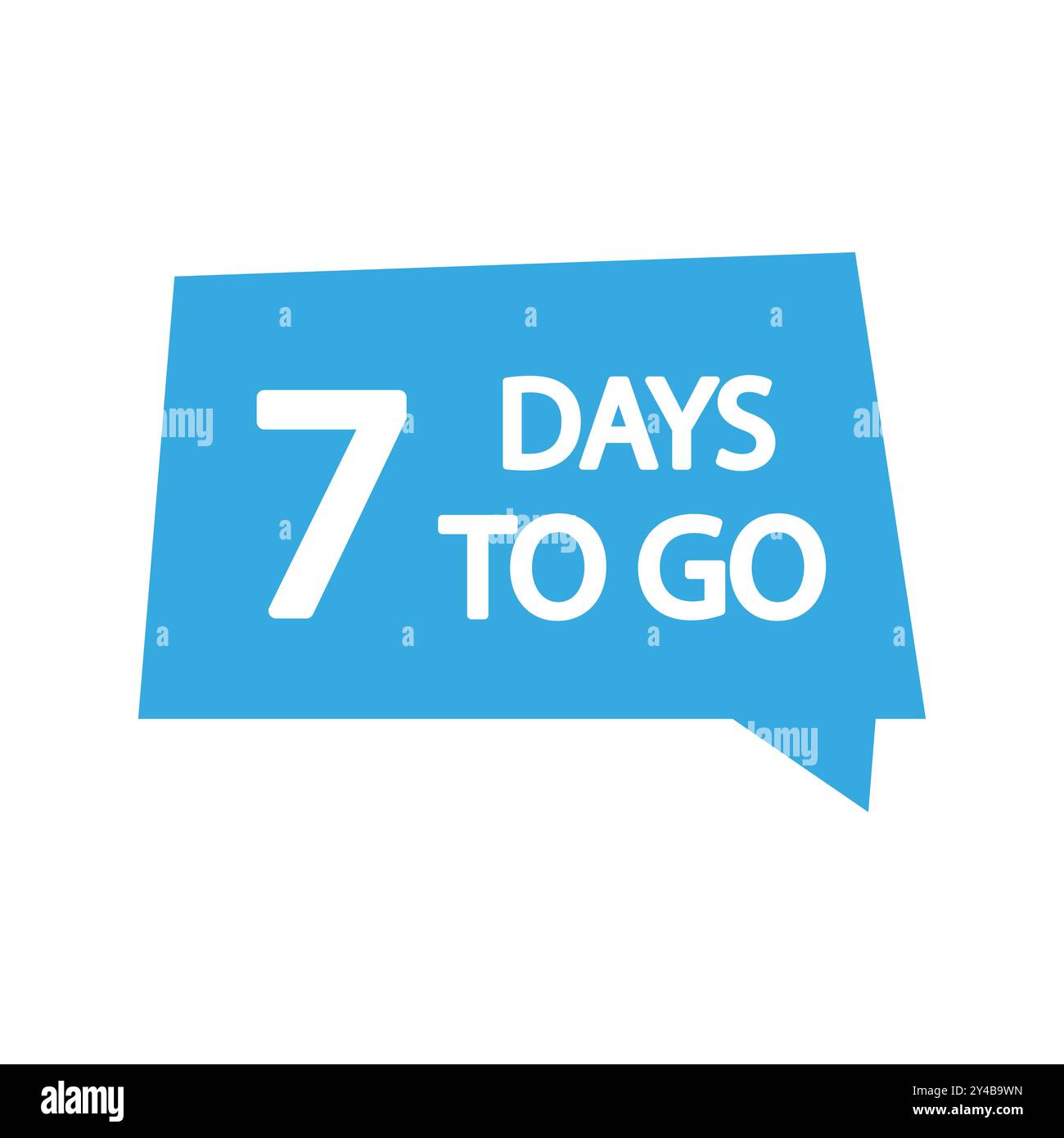 7 days to go illustration. Large number seven text. Countdown vector ...