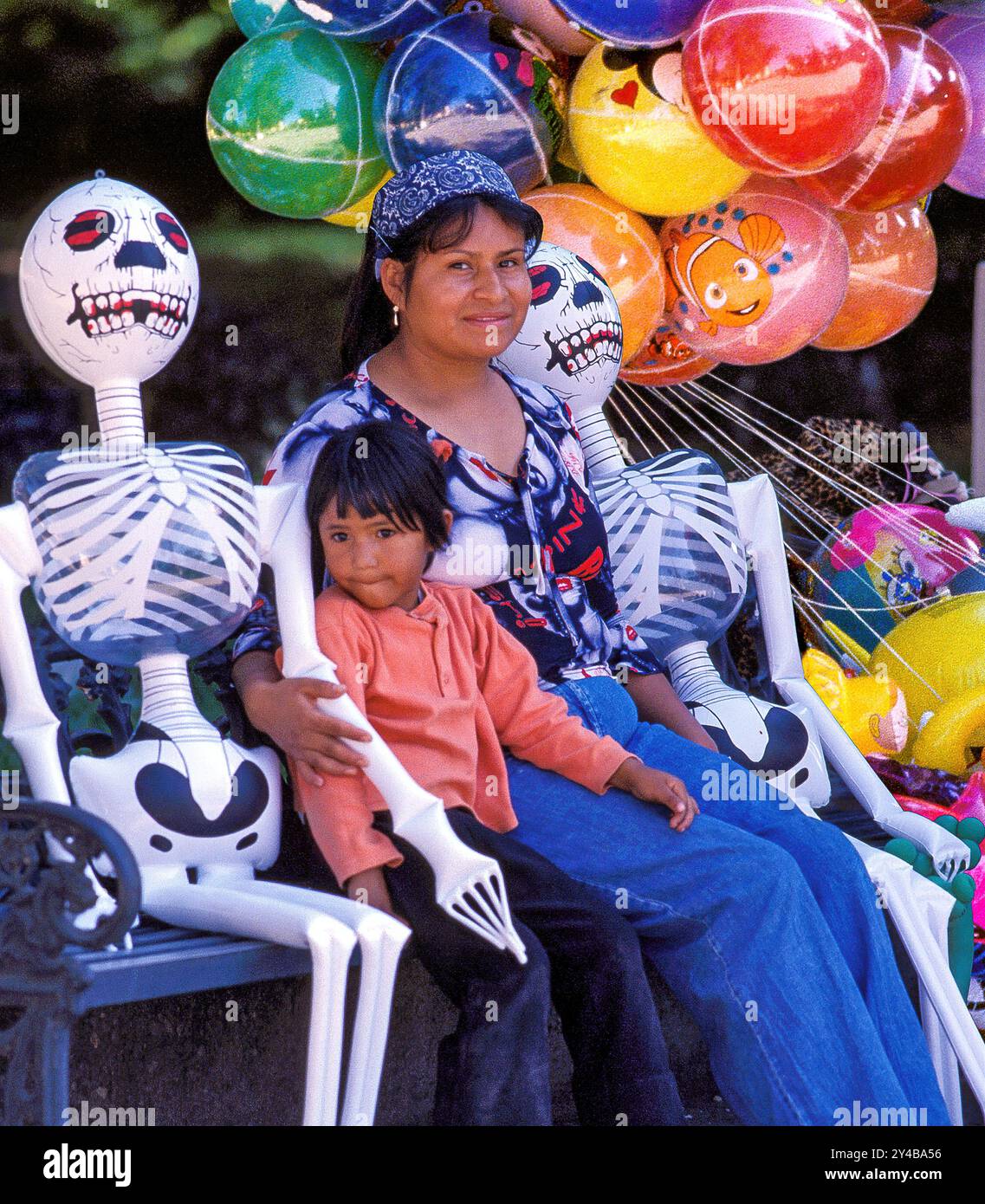 Mexico, Queretaro. Dia de los Muertos (Day of the Dead) Mother and ...