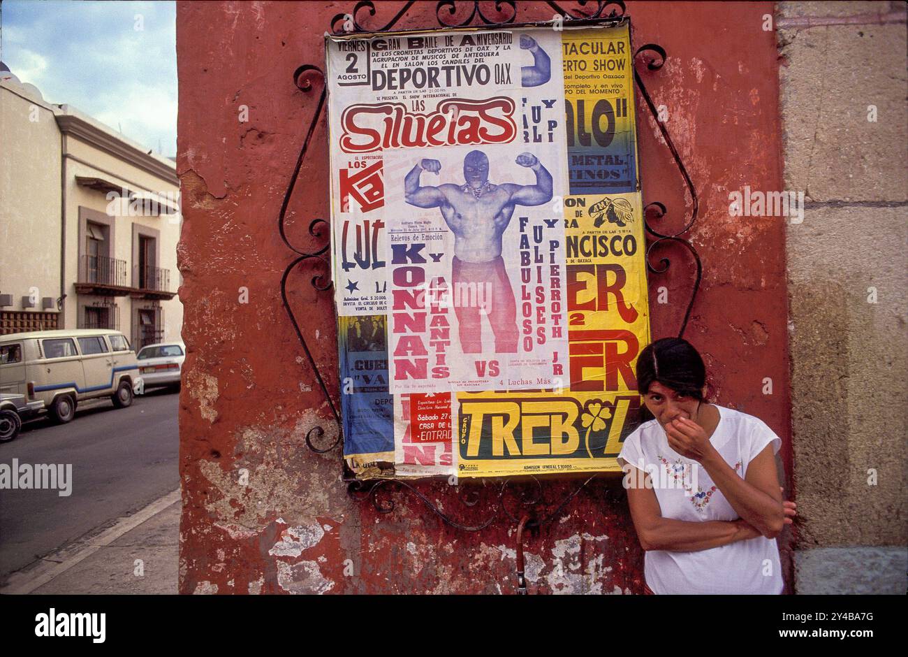 Mexico, Merida. Poster announces the wrestling game, lucha libre Stock ...