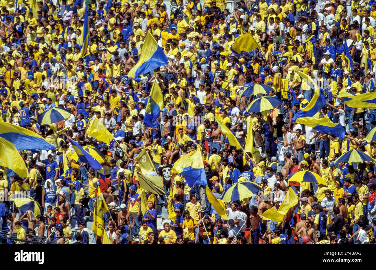 Mexico, Mexico City. Supporters in the Estadio Azteca. Football stadium ...