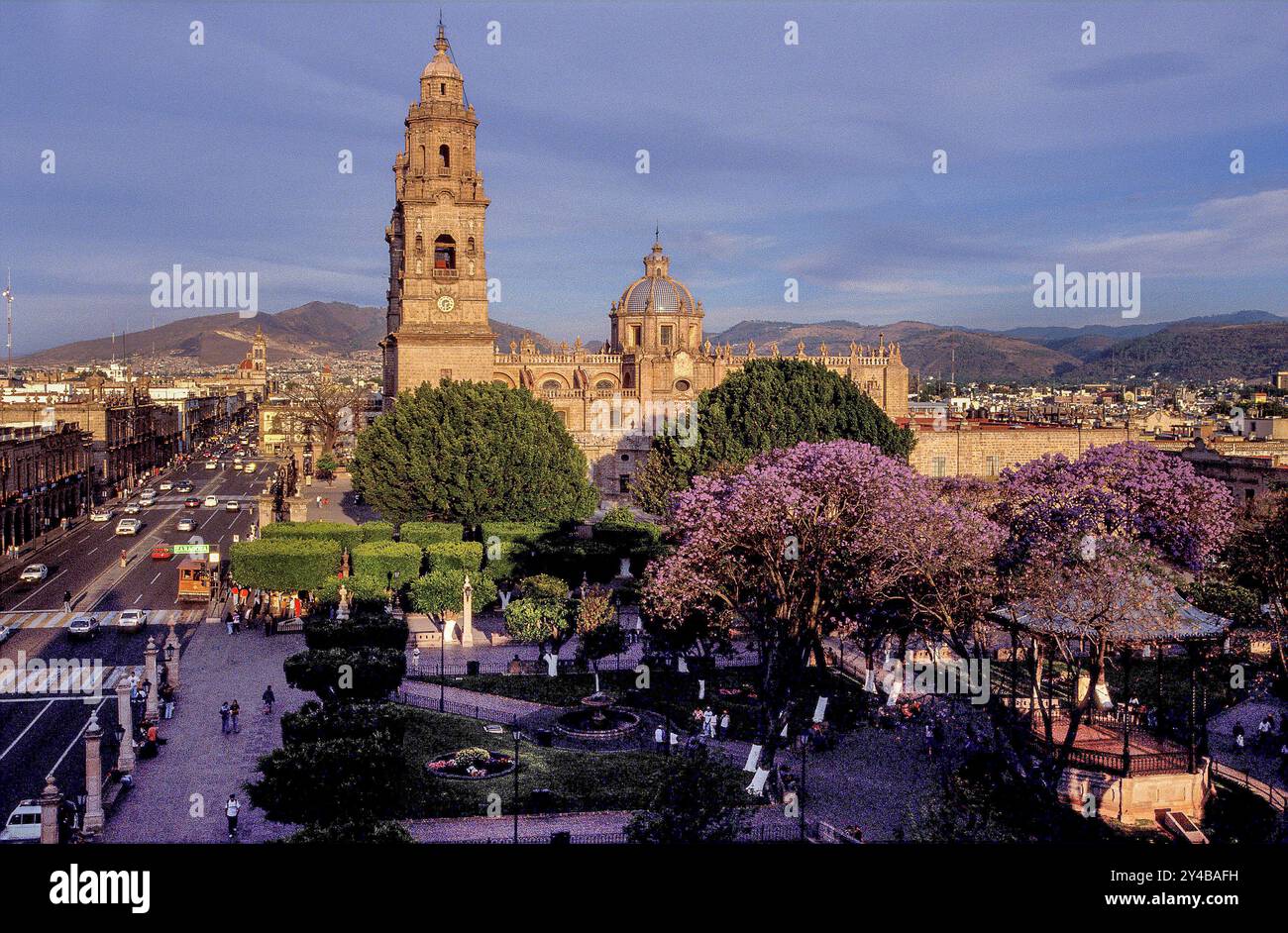 Mexico, Morelia -Cathedral of the Divine Savior of Morelia Stock Photo ...