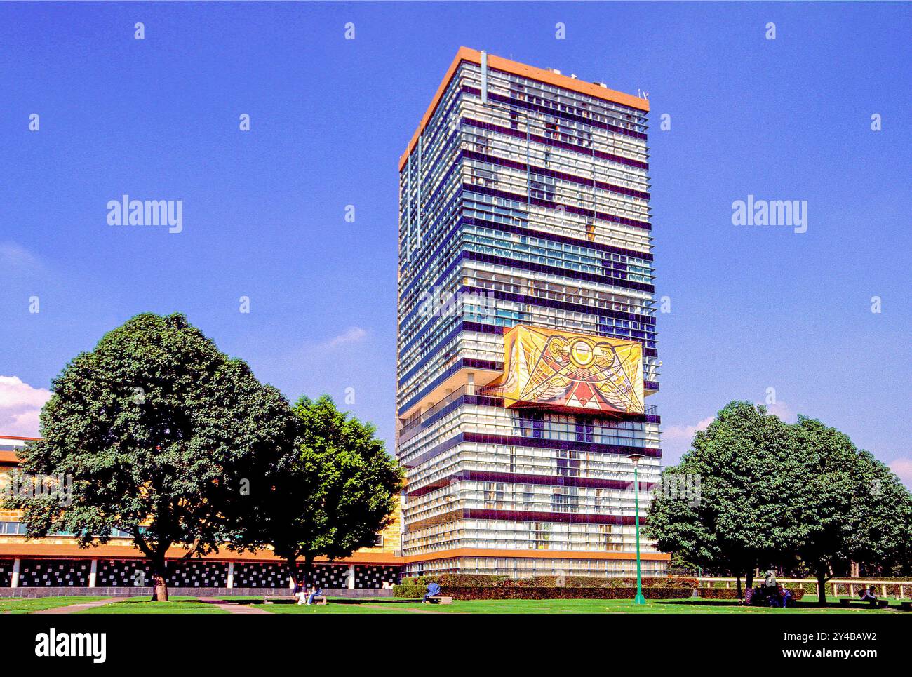 Mexico City.Main administration building at UNAM Ciudad Universitaria ...