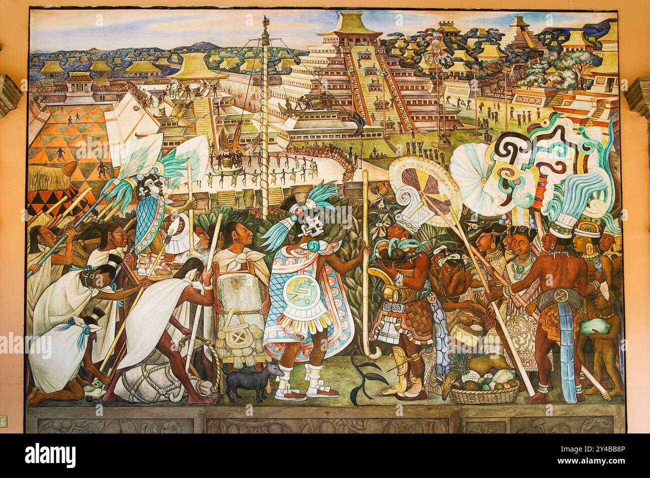 Aztec history murals by Diego Rivera in the National Palace, Palacio ...