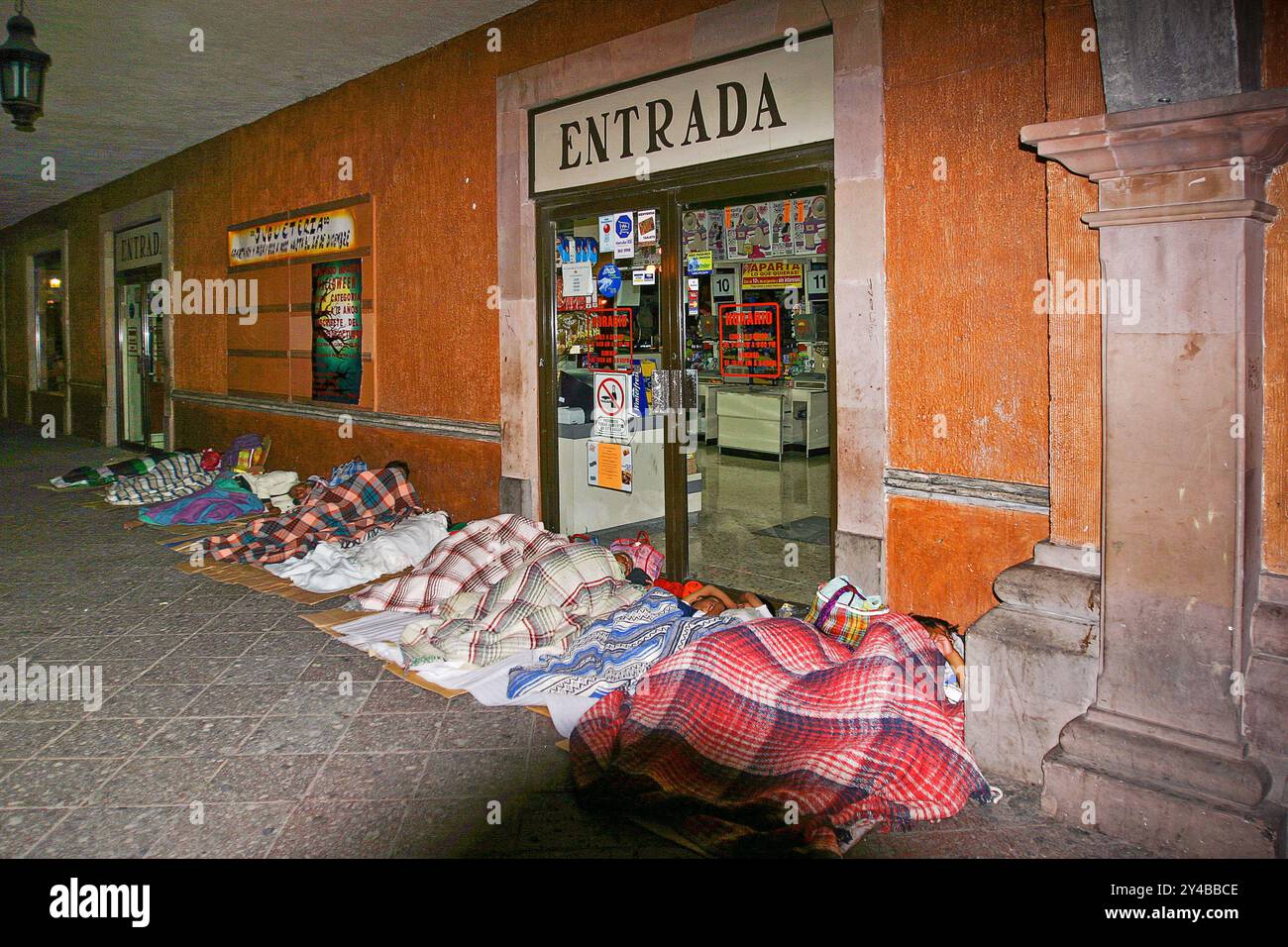 MEXICO CITY, MEXICO - Homeless people sleeping in the centre of the ...