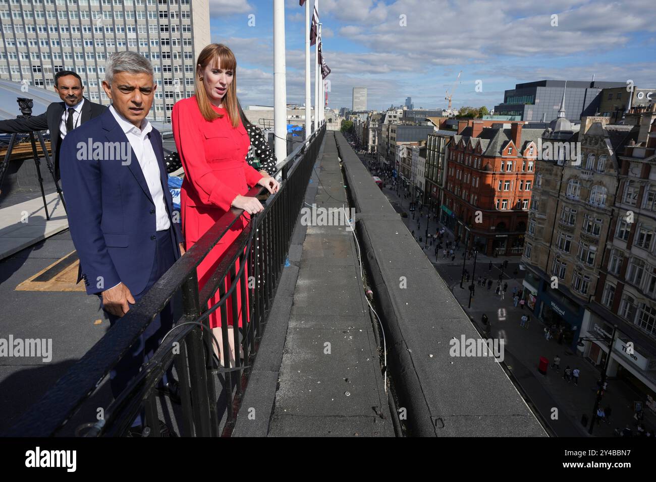 Mayor of London Sadiq Khan, left, and Deputy PM Angela Rayner look over ...