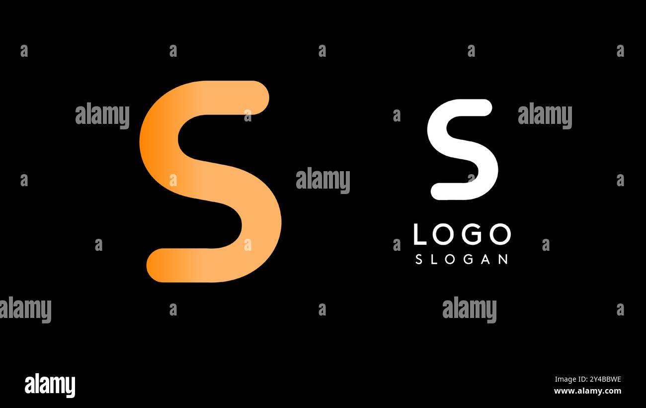 Minimalist geometric letter S, bold rounded icon style, futuristic ...