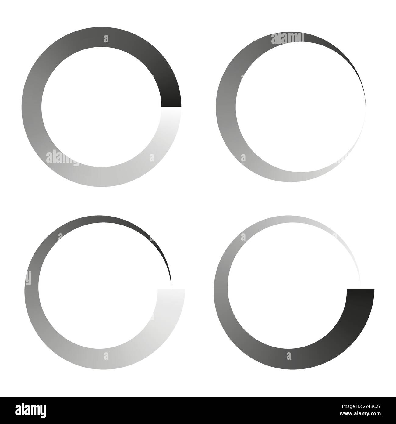 Gradient circle icons. Abstract circular shapes. Vector round symbols ...