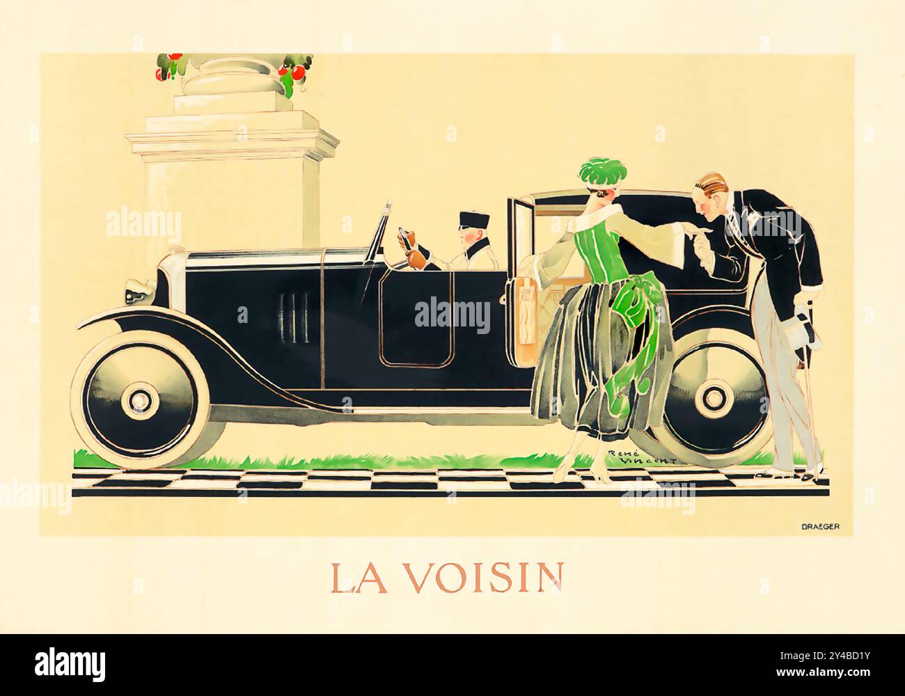 Vintage Automobile Advertising Poster for "La Voisin" car. by Rene ...