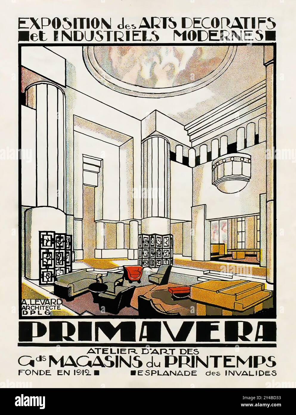 Vintage Architecural French Advertising Poster for Primavera Atelier d ...