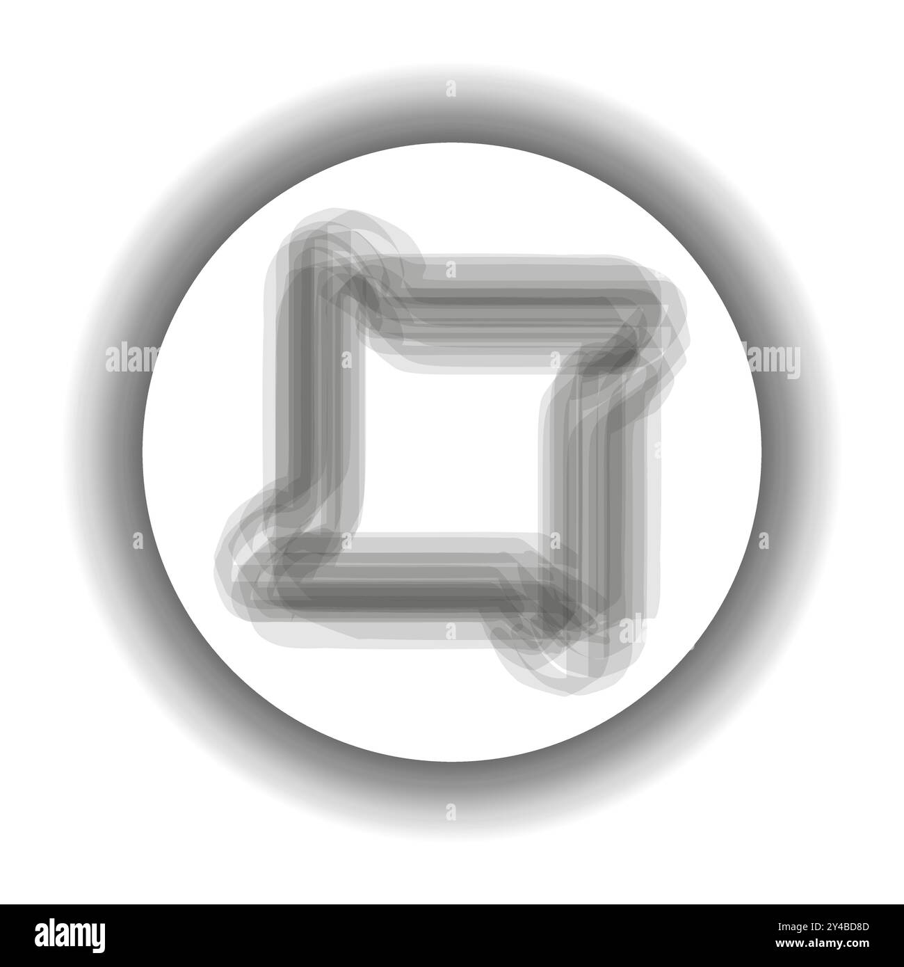 Abstract blurry square. Gradient motion effect. Circular frame design ...