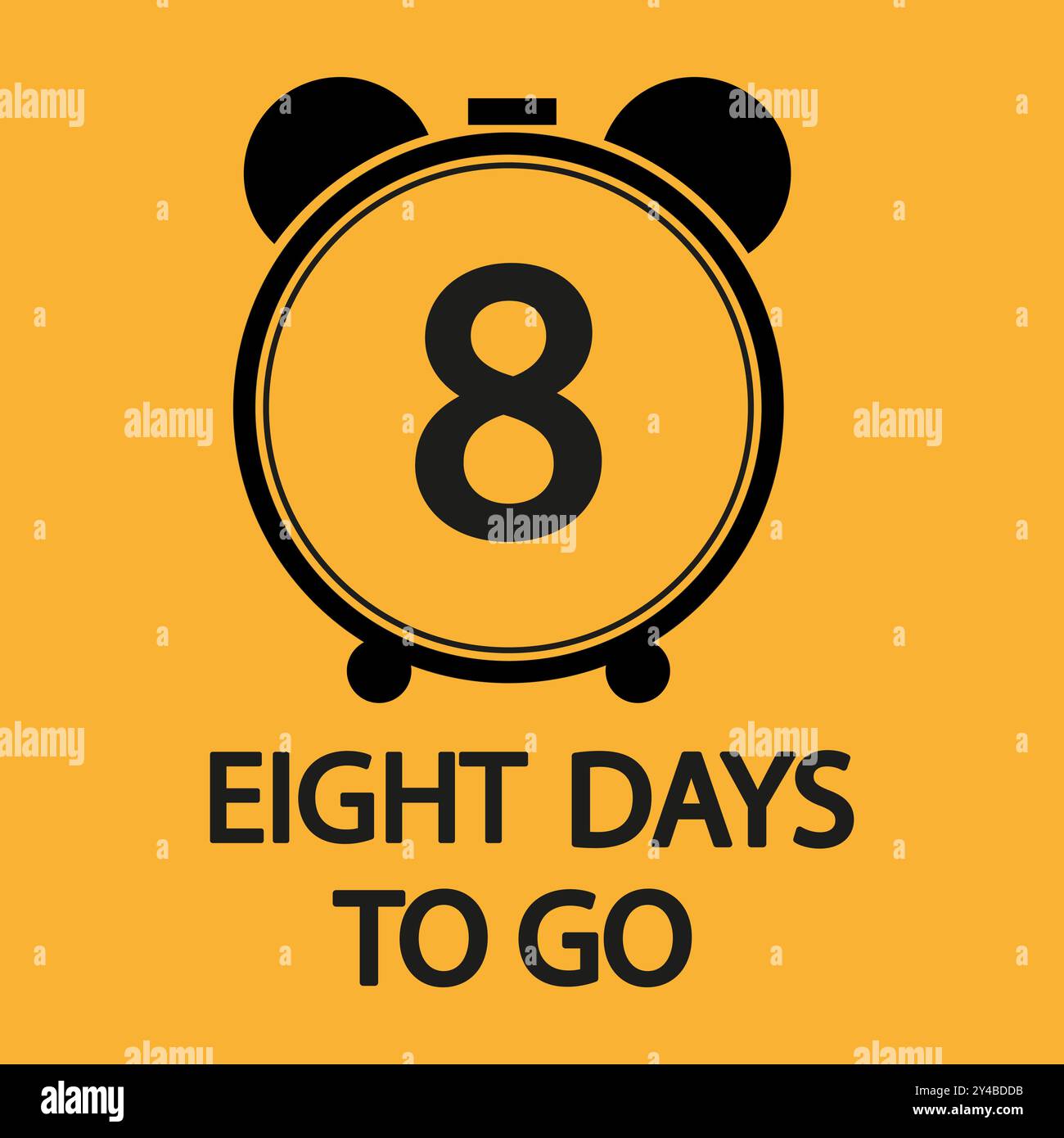 Countdown timer illustration. Number eight focus. Bright 8 days to go ...