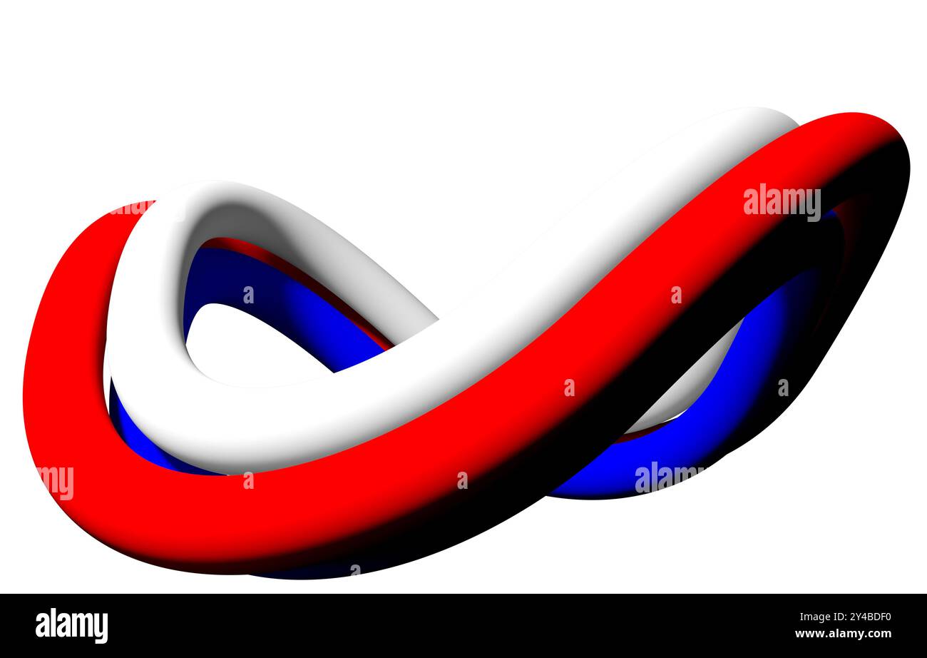 Infinity sign made of 3 curved lines - 3d rendering Stock Photo - Alamy