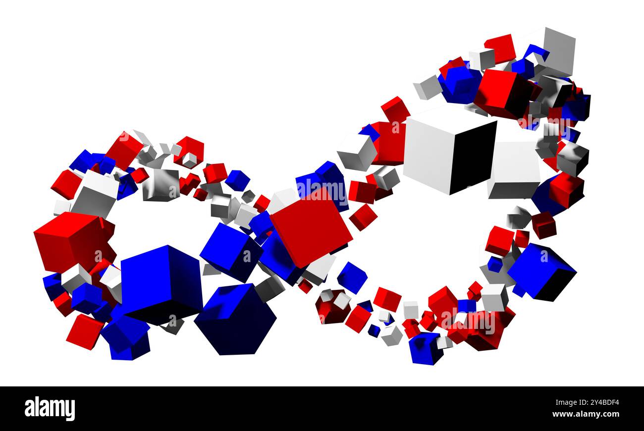 Infinity sign made of cubes - 3d rendering Stock Photo - Alamy