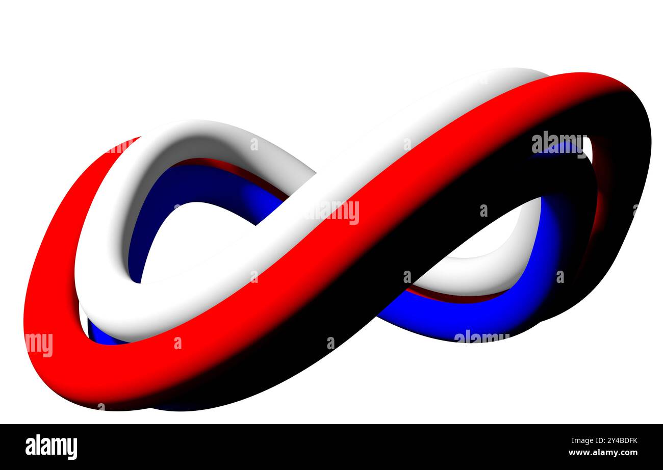 Infinity sign made of 3 curved lines - 3d rendering Stock Photo - Alamy