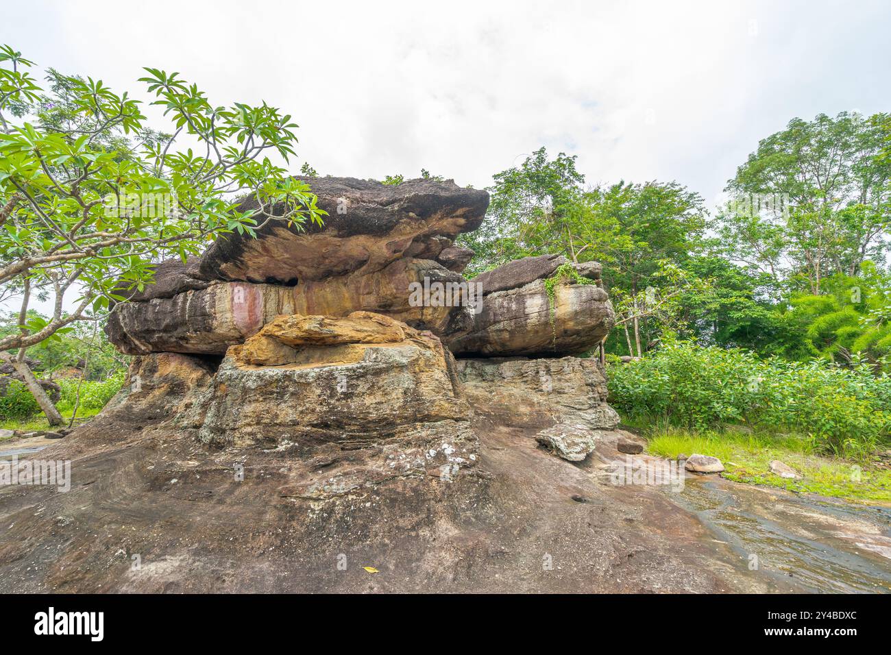 Unusual large rock formation stacking at Phu Phra Bat Historical Park ...