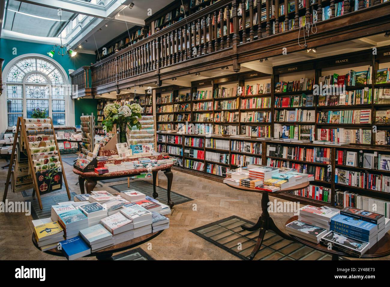 Interior of Daunt Books independent travel bookshop Marylebone High ...