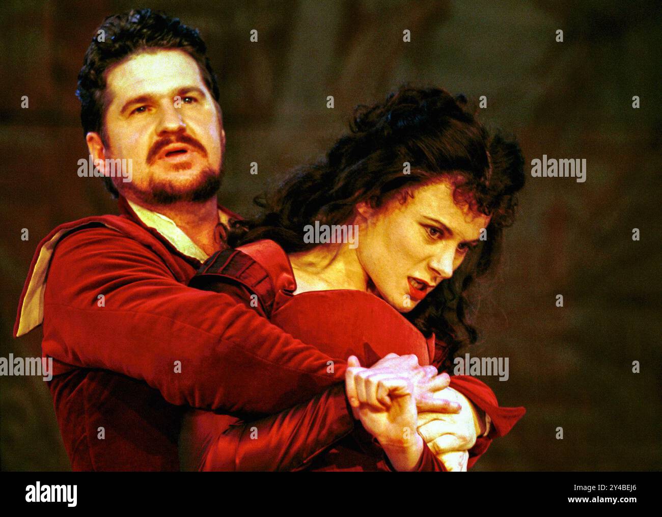 Stuart McQuarrie (Petruchio), Monica Dolan (Katherine) in THE TAMING OF ...