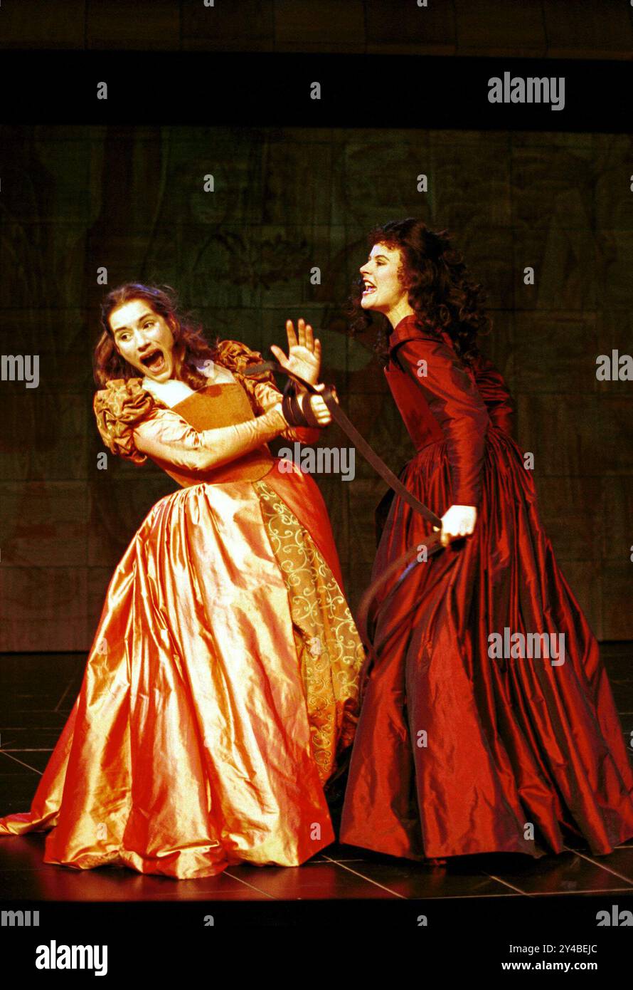 l-r: Charlotte Randle (Bianca), Monica Dolan (Katherine) in THE TAMING ...