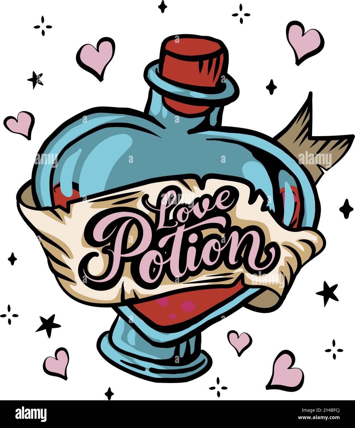 love potion t-shirt design, hand drawn lettering with creepy vibes ...