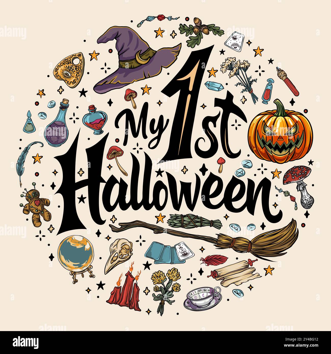 my first halloween magical collection of magic elements. Witch stuff ...