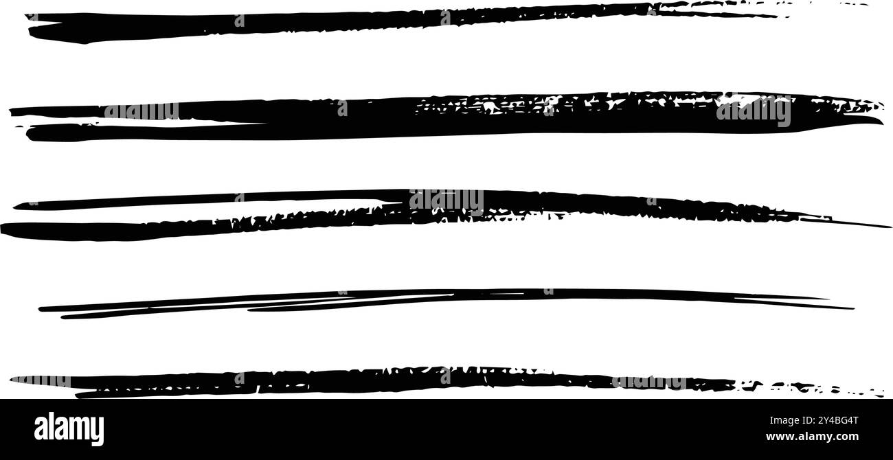 Paint brush strokes elements, freehand artistic water color abstract ...
