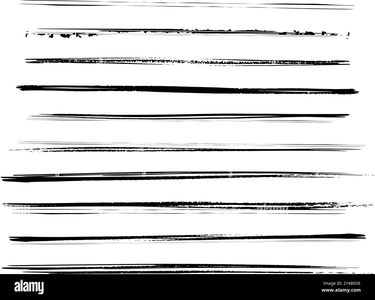 Paint brush strokes elements, freehand artistic water color abstract ...