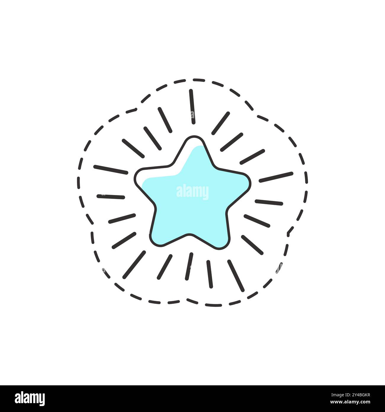 Vector image of a starburst with a light blue star, designed as a ...