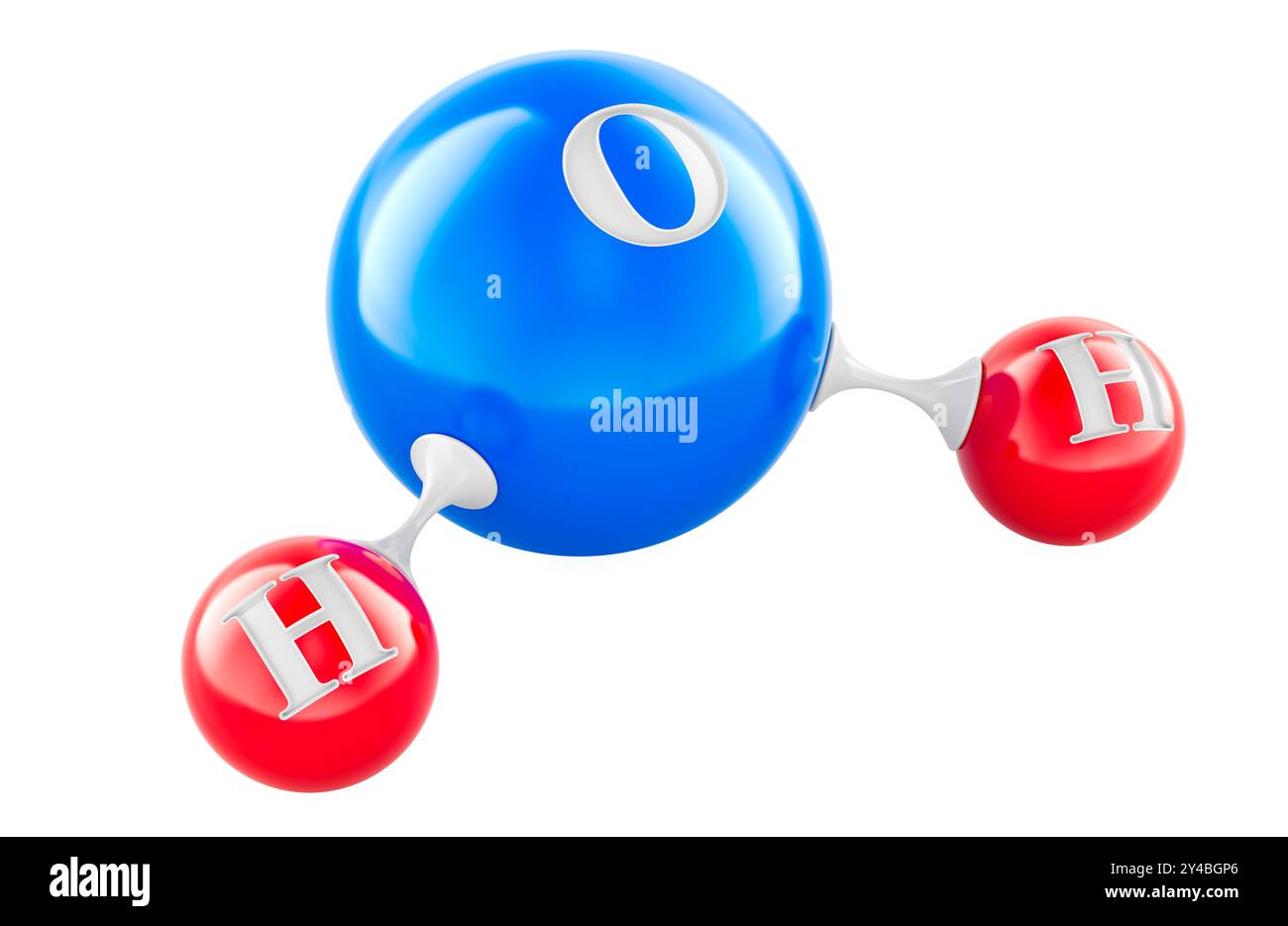 Molecule of water, 3D rendering isolated on white background Stock ...