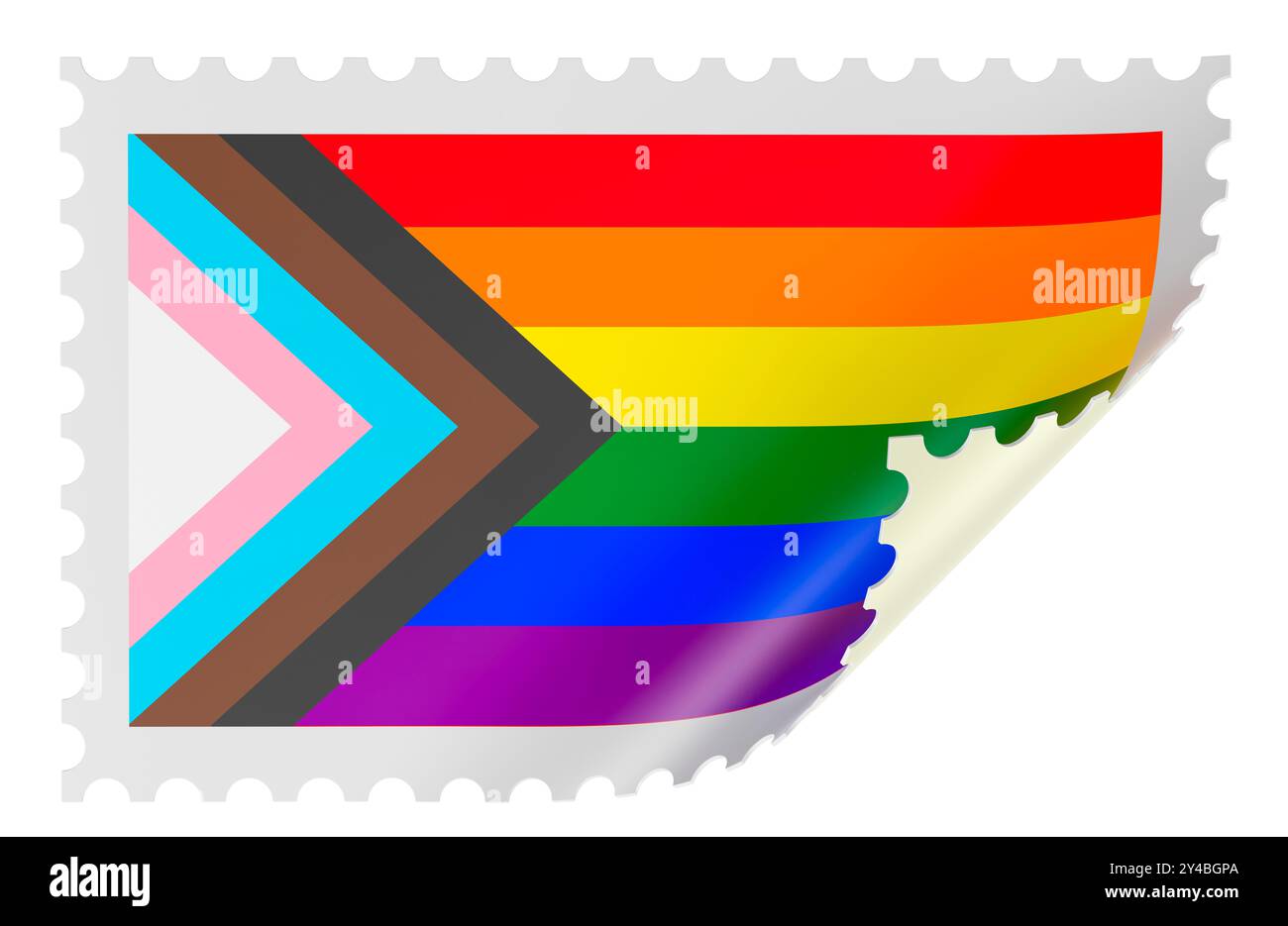 Postage Stamp with LGBTQ flag. 3D rendering isolated on white ...