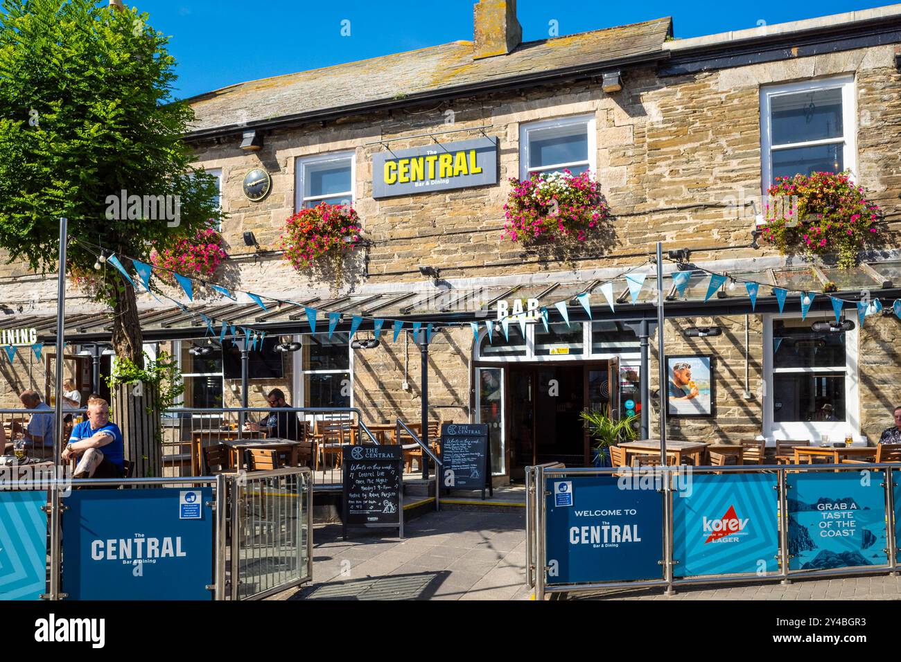 The Central Pub Bar in Newquay Town centre in Cornwall in the UK Stock ...