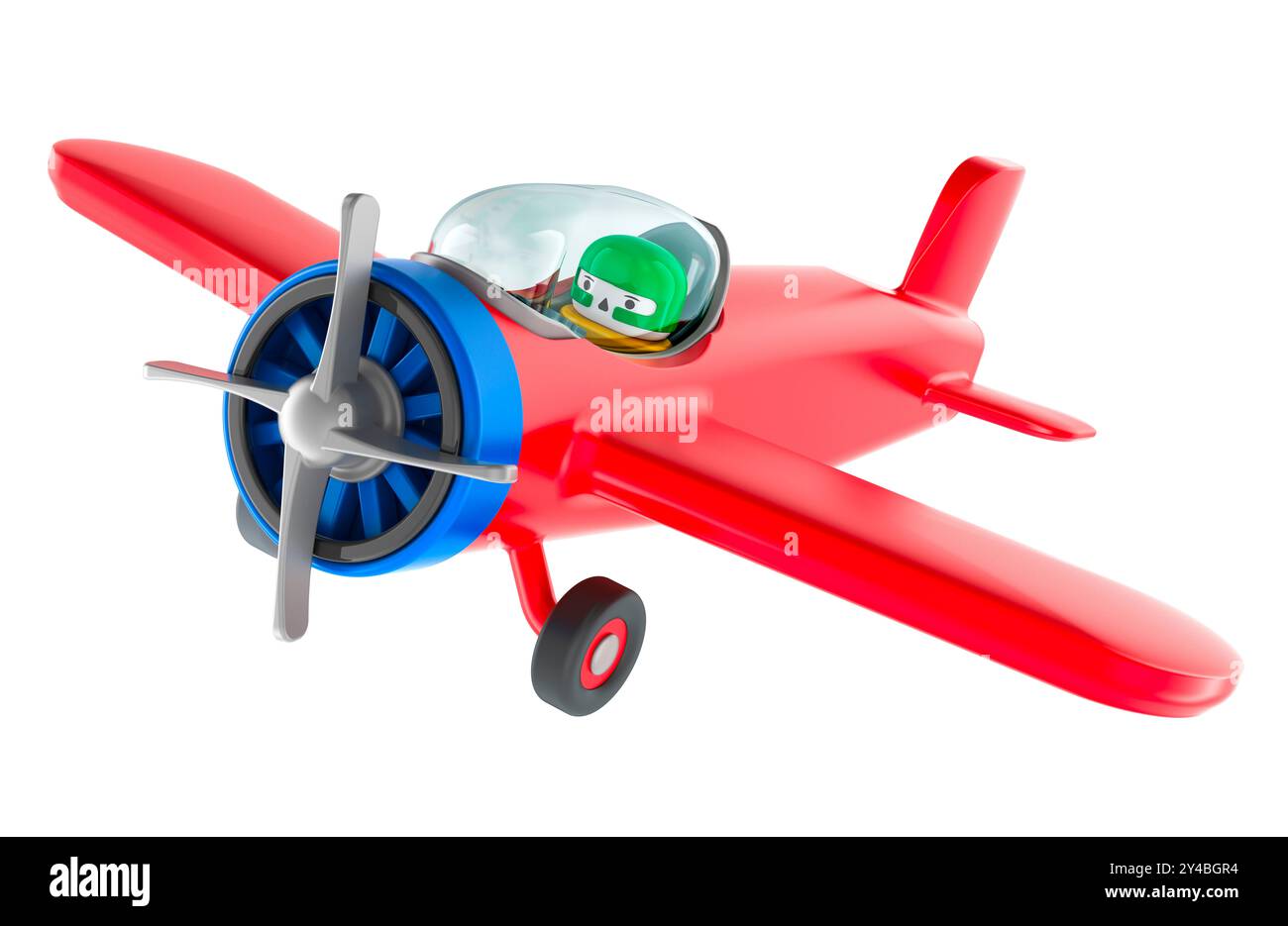 Colorful toy plane, 3D rendering isolated on white background Stock ...