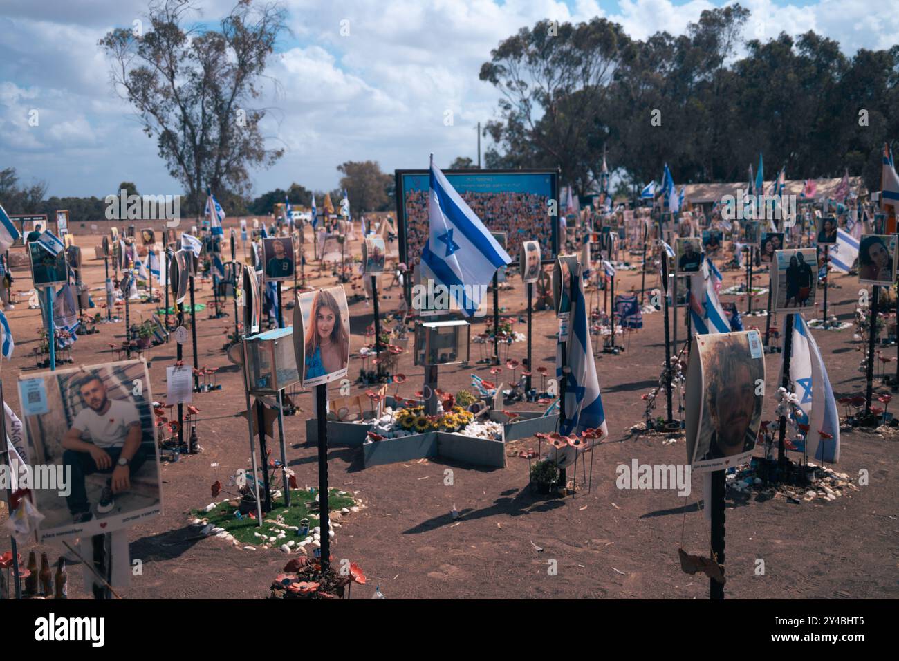 Memorial site at the Nova Festival in Israel, paying tribute to the ...