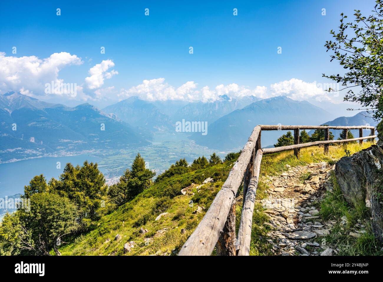 A breathtaking panorama reveals Lake Como nestled between lush hills ...