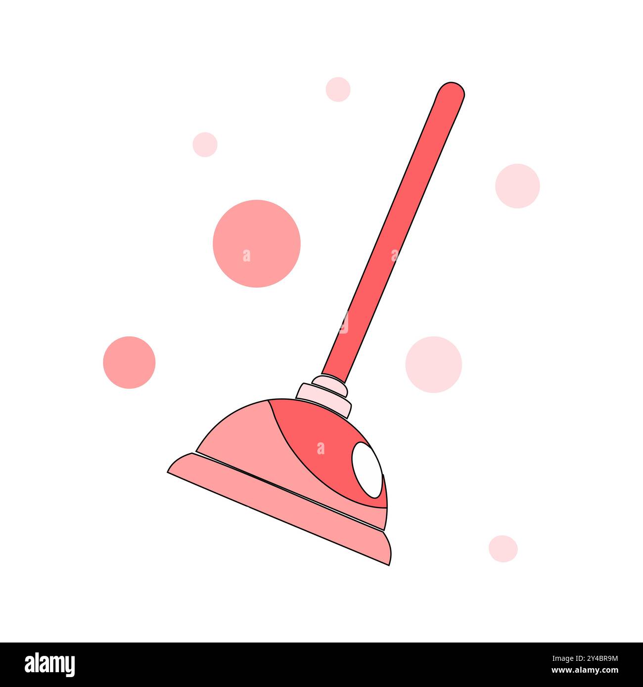 A vibrant and playful illustration of a toilet plunger surrounded by ...