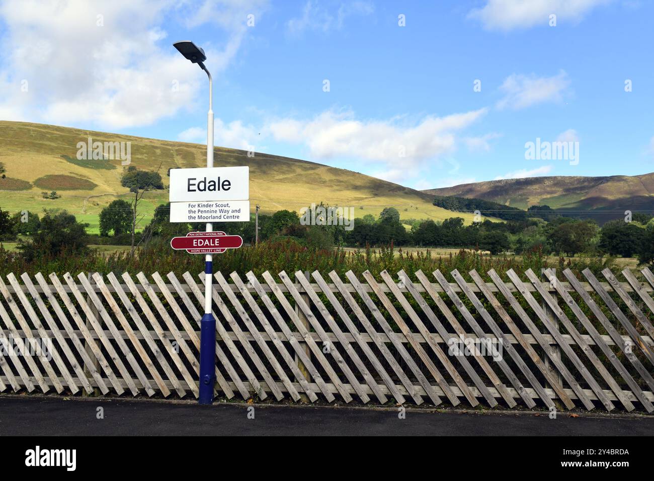 The north platform of Edale railway station in the Hope Valley ...